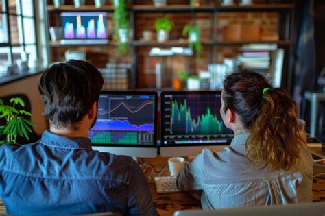 Two People Are Looking At A Graph That Says Graph Premium Ai Generated Image