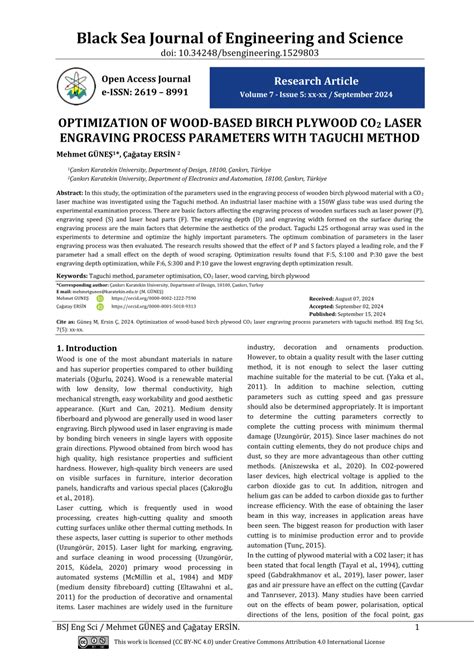 Pdf Optimization Of Wood Based Birch Plywood Co2 Laser Engraving Process Parameters With