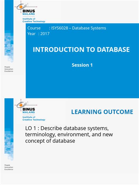 Isys6028 Session 1 Introduction To Database Pdf Databases