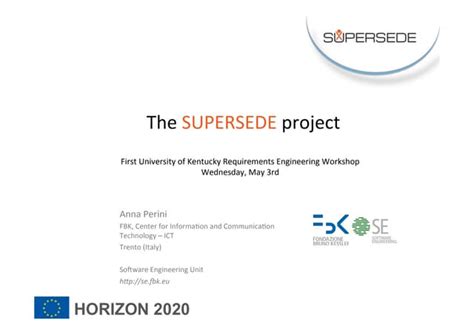 Fbk´s Role In The Supersede Project Pdf