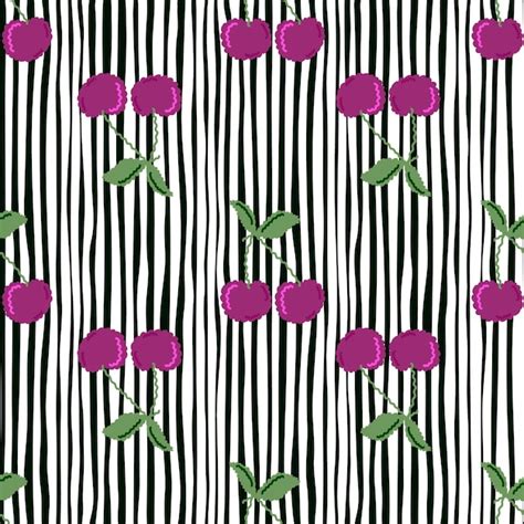 Premium Vector Cute Cherry Seamless Pattern Hand Drawn Cherries