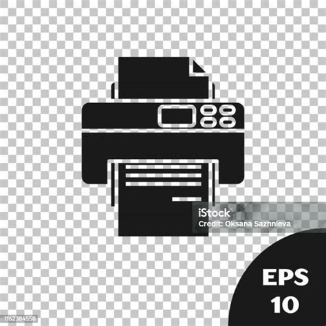 투명 한 배경에 격리 된 검은 색 프린터 아이콘입니다 벡터 일러스트레이션 0명에 대한 스톡 벡터 아트 및 기타 이미지 0명