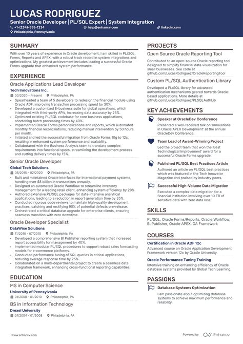 10 Senior Oracle Developer Resume Examples And Guide For 2025