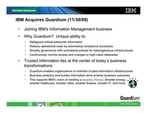 IBM InfoSphere Guardium Overview PDF Databases Computer Software And Applications