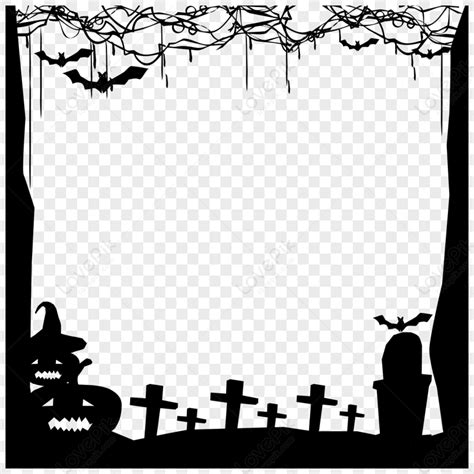 할로윈 일러스트 라인 검은 테두리제전파티나무 Png 일러스트 무료 다운로드 Lovepik