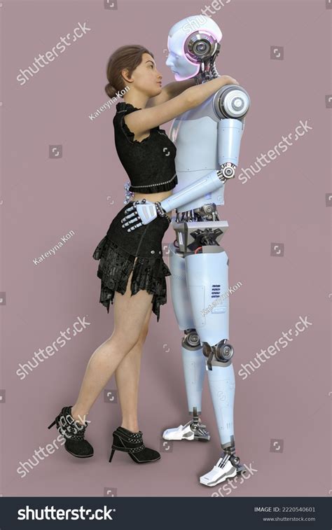 Humanoid Robot Hugging Girfriend Conceptual D Stock Illustration Shutterstock