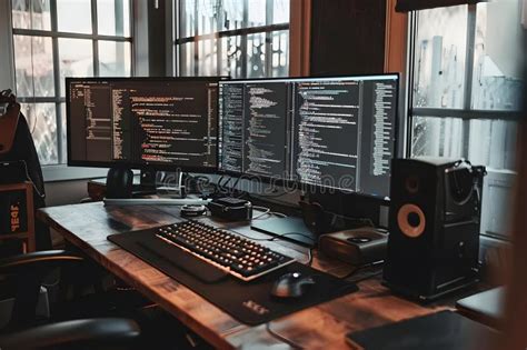 Software Developers Code Efficiently On Dual Monitors Utilizing