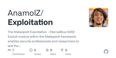 github anamolz exploitation the metasploit exploitation eternalblue smb exploit module