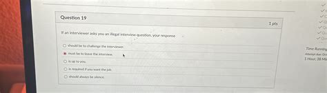 Solved Question 19if An Interviewer Asks You An Illegal