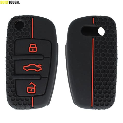 아우디 A1 S1 A3 S3 A4 A6 Rs4 Tt Q3 Q7 2005 2013 원격 자동차 키 커버 셸 스킨 프로텍터 실리콘 자동 키 케이스 Fob Keyless키 링즈