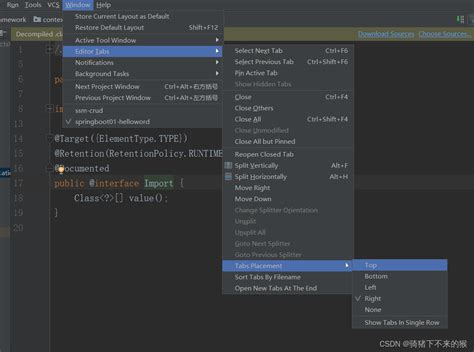 Idea修改标签页tabs的位置idea 设置新项目的标签位置 Csdn博客