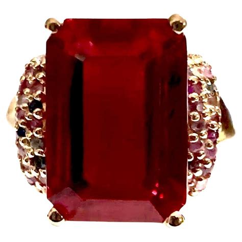 New African 10 Ct Red Sapphire And Multi Color Sapphire Rgold Sterling