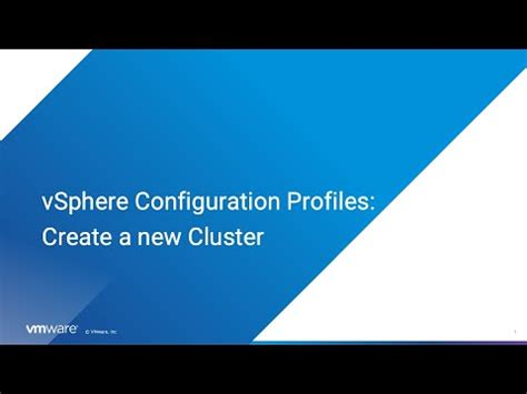 VSphere Configuration Profiles Create A New Cluster YouTube