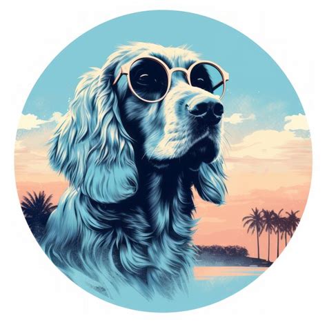 Premium Photo Realistic Portrait Of Cocker Spaniel In Miami Beach