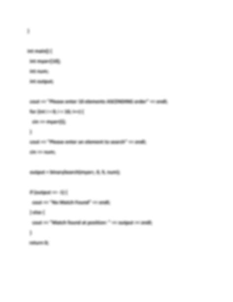 SOLUTION Binary Search Algorithm Studypool
