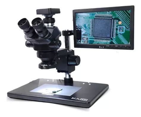 Microscópio Trinocular Simul Focal Camera 38mp Tela 10kaisi