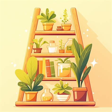 Premium Vector Contemporary Ladder Bookshelf