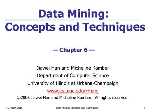 Data Mining Concepts And Techniques Chapter 6