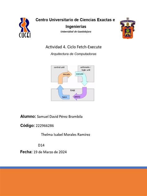 Actividad 4 Ciclo Fetch Execute Samuel David Pérez Brambila Pdf