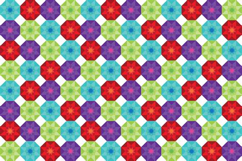 Illustration Pattern Abstract Geometric Style Repeating Of Abstract Multicolor Flower In