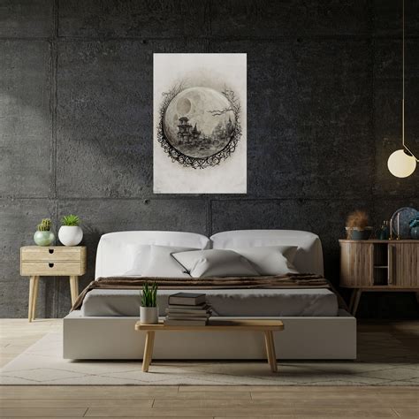 Full Moon Poster Art Lunar Moon Print Moon Victorian Poster Wall Art