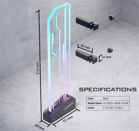 Antec Rgb Gpu Support Bracket At Gpuh Argb Tg Bk Mwave
