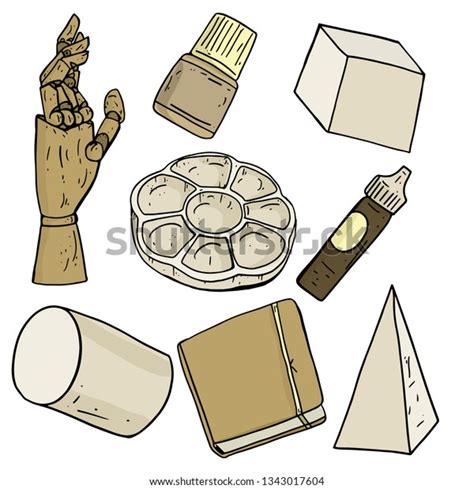 Vector Illustration Set Cartoon Assorted Artist Stock Vector Royalty