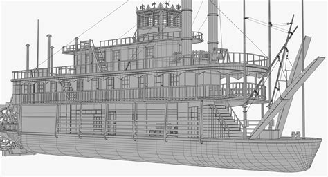3d Model Western River Steamboat Turbosquid 2255160