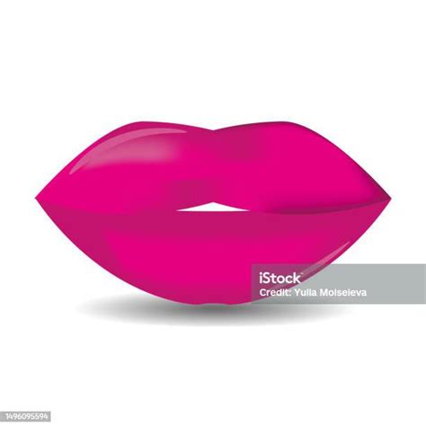Pink Puffy Lips Icon Vector Illustration Symbol Stock Illustration Download Image Now Art