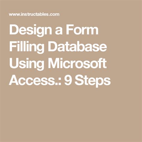 Design A Form Filling Database Using Microsoft Access Artofit