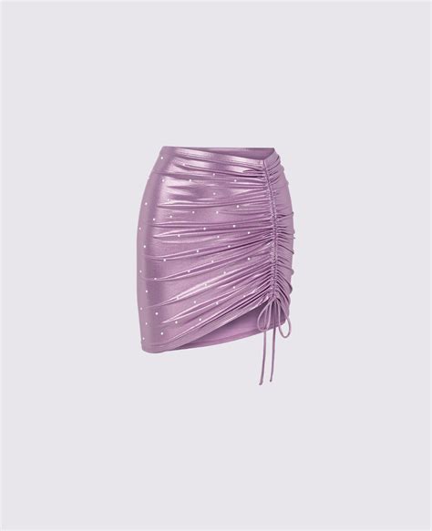 Lr Mini Crystal Metallic Lilac Skirt Lilyrose