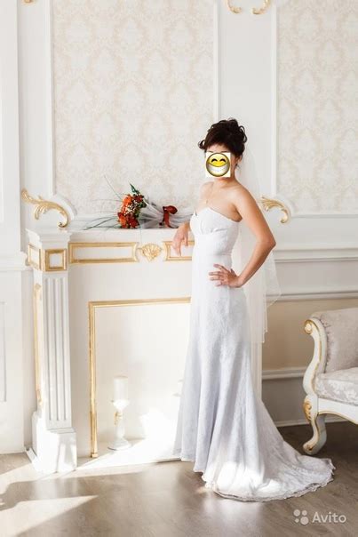 продаю свадебное платье 42 44 размера б у 1 день платье белого цвета силуэт Русалка с