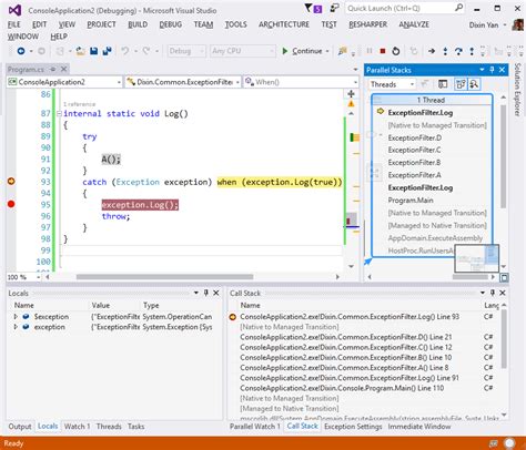 dixin s blog c 6 0 exception filter and when keyword