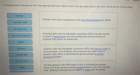 Solved Complete Each Sentence With The Appropriate Term