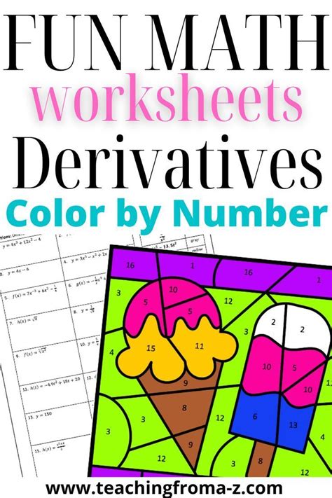 Worksheet On Derivatives High School Math Activities Fun Math