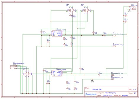 dual lm386 easyeda open source hardware lab