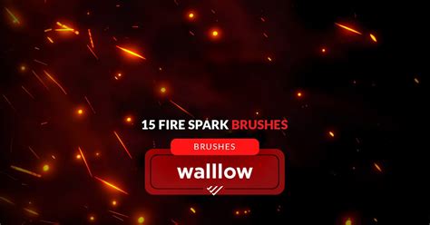 15 цифровых кистей для фотошопа Fire Spark Кисти Включая искра и мерцание Envato Elements