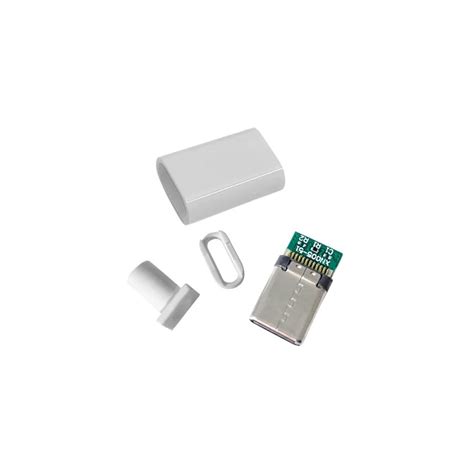 Buy Usb Type C Pin Male Plug With Enclosure White Online In India At Hubtronics In