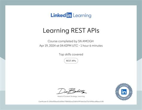 sn amogh on linkedin certificate of completion