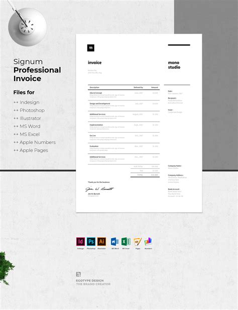 Professional Invoice Design On Behance