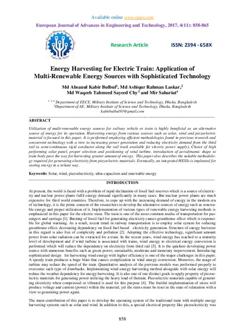 Pdf Energy Harvesting For Electric Train Application Of Multi