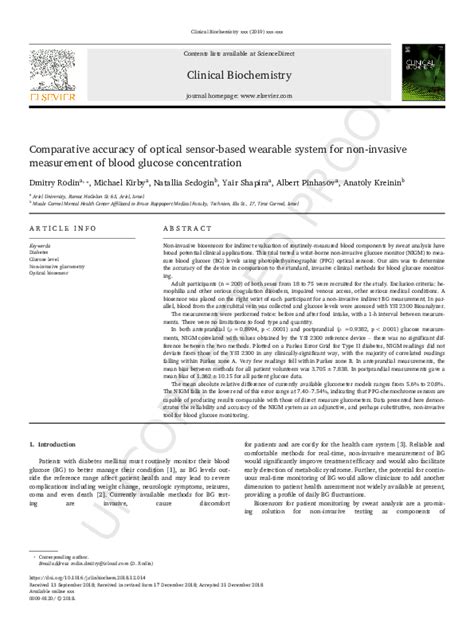 Pdf Comparative Accuracy Of Optical Sensor Based Wearable System For Non Invasive Pdf