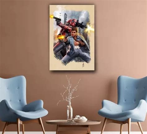 Cuadro Tony Montana Scarface Y Deadpool Decoración 10 Cuotas Sin