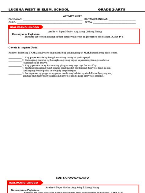 Arts 2 Q4 Activity Sheet Week5 8 Pdf