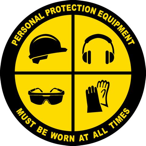 Personal Protection Equipment Must Be Worn Floor Sign Save 10
