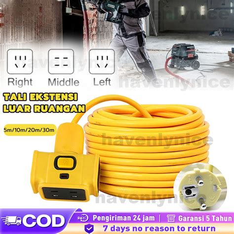 Jual Extension Cord Extra Long Plug In Strip 5m 10m 20m 30m Electric