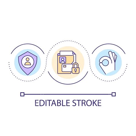 Personal Information Security Loop Concept Icon Color Personal Pictogram Vector Color Personal