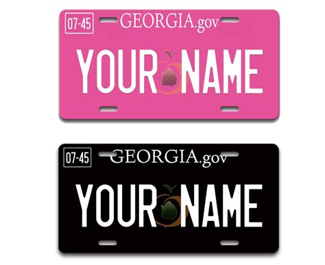 Personalized License Plate Custom Georgia State Pink Blackout Holiday