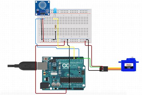 Led Touch Sensor And Servo Motor