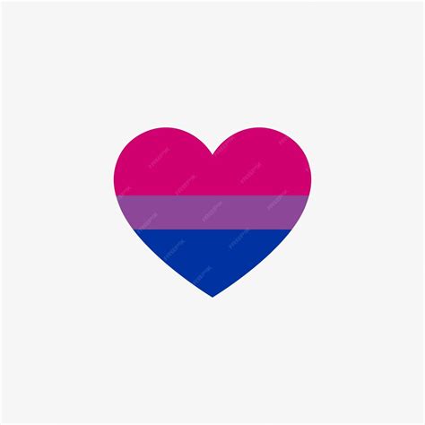 Premium Vector Bisexual Flag With White Background Heartshaped Flag Icon